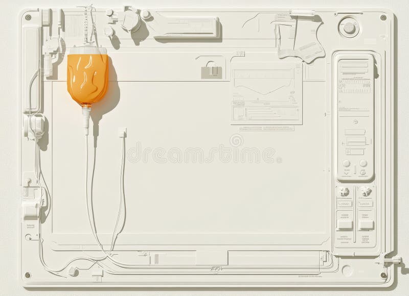 Medical Illustration Depicting a Urinary Catheter that Drains Urine ...