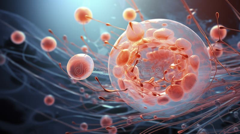 Medical Illustration of Ovum Fertilization Microscopic View 3D Graphics ...