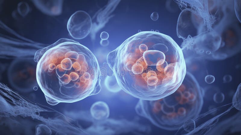 Medical Illustration of Two-cell Embryo Under a Microscope Stock ...