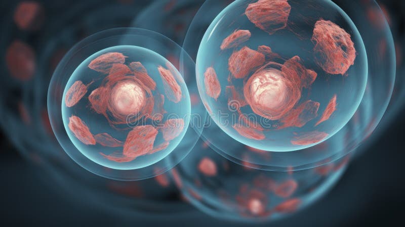 Medical Illustration of Two-cell Embryo Under a Microscope Stock Image ...