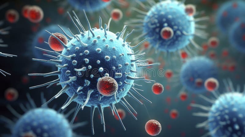Medical Illustration of Viruses Microscopic View 3d Graphics Style ...