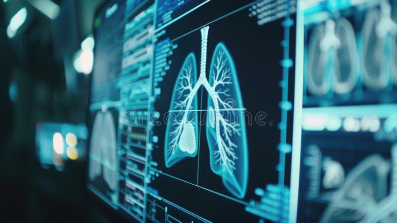 Medical Imaging Monitor stock image. Image of care, holographic - 366194897
