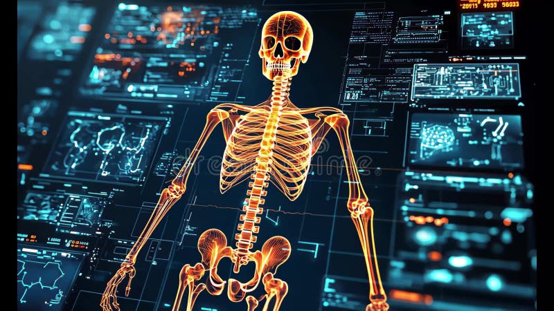 Medical Imaging Technology Human Skeleton X Ray Scan Futuristic ...
