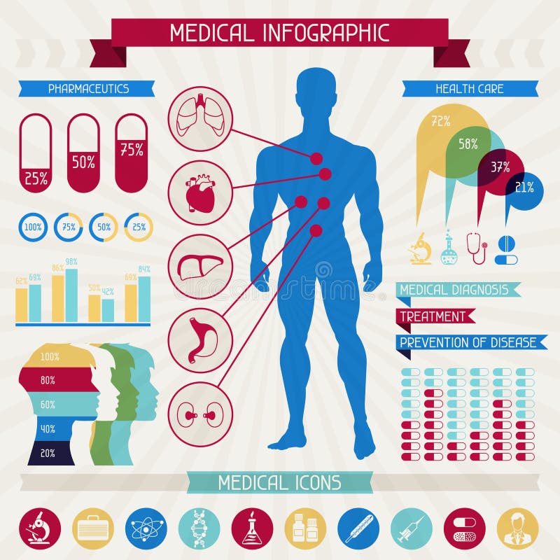 Medical Infographic Elements Collection Stock Vector - Illustration of ...