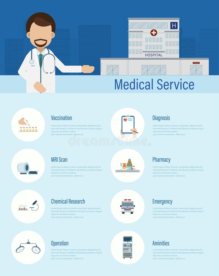 Medical Infographic with Icons Stock Vector - Illustration of space ...