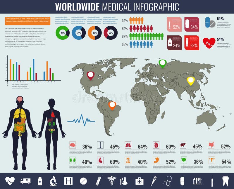 Medical Infographic Set with Charts and Other Elements. Vector ...