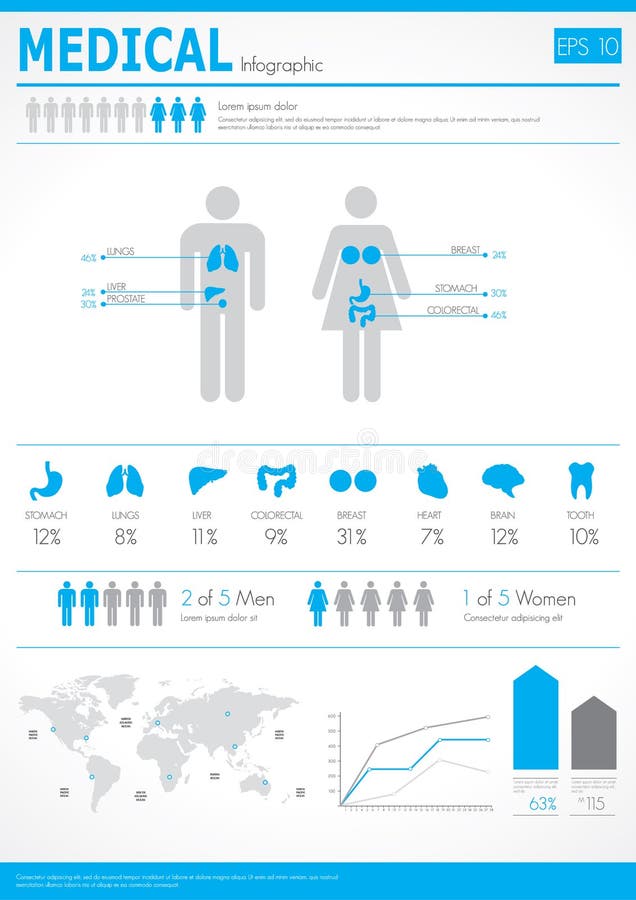 Medical infographics. stock vector. Illustration of blue - 24819689