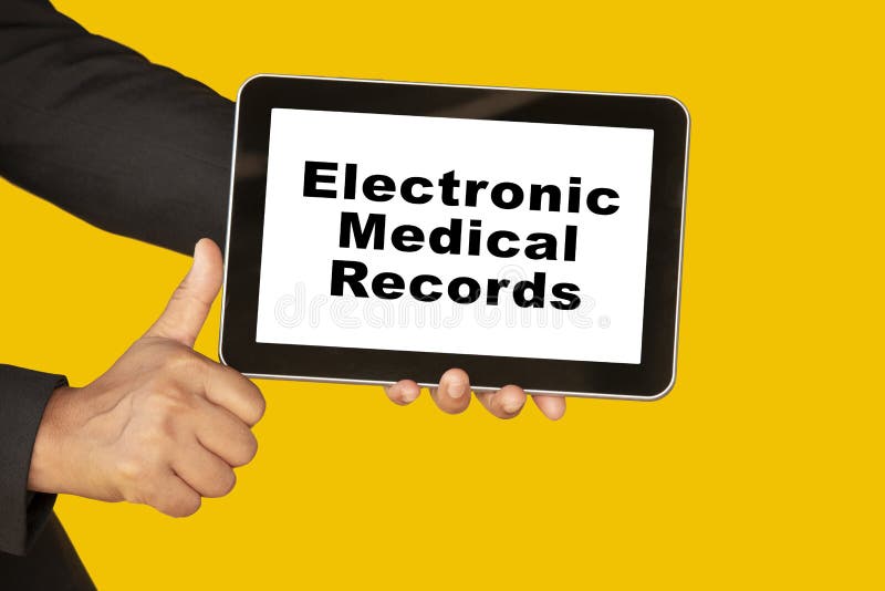 Medical Information Notification Via Tablet Device. Stock Image - Image ...