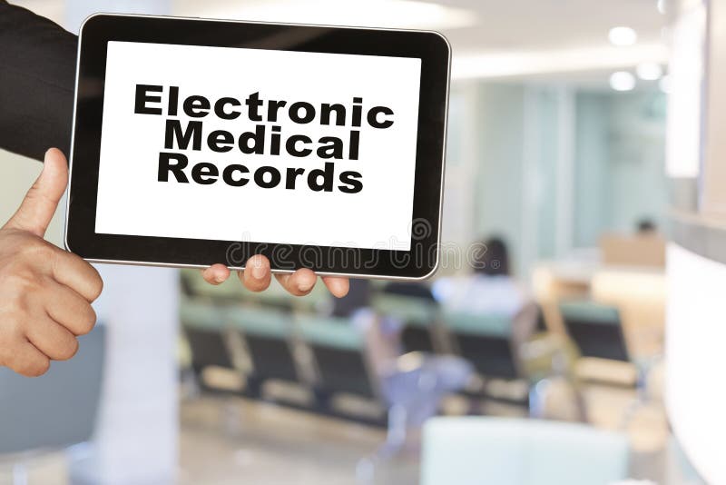 Medical Information Notification Via Tablet Device. Stock Image - Image ...