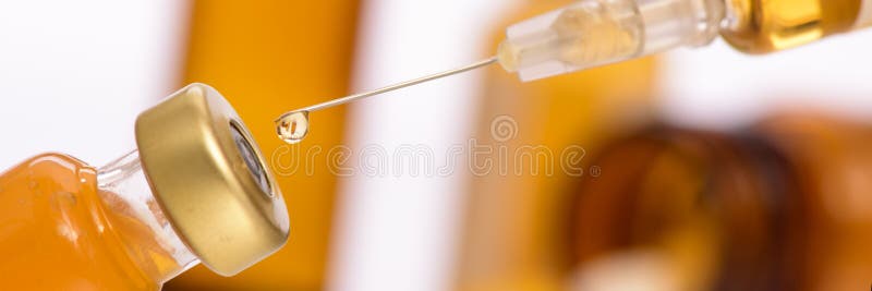 Medical Injection with Serum and Syringe Stock Photo - Image of ...
