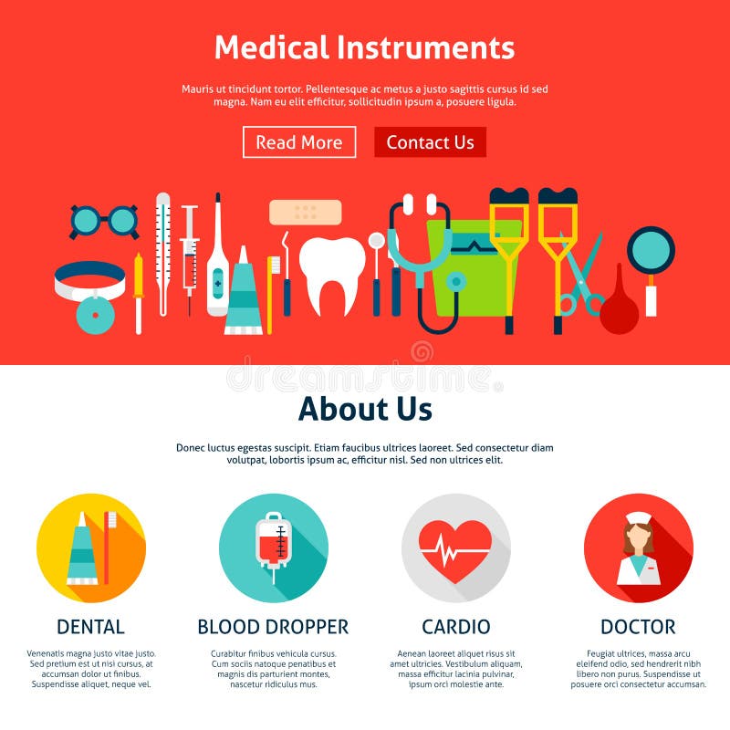 Medical Instruments Website Design Stock Vector - Illustration of cure ...
