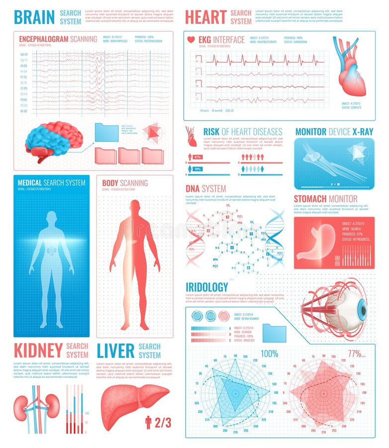 Medical Interface Elements stock vector. Illustration of body - 212900604