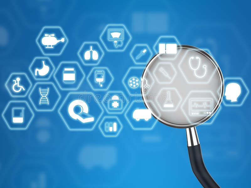 Medical Interface with Stethoscope Stock Illustration - Illustration of ...