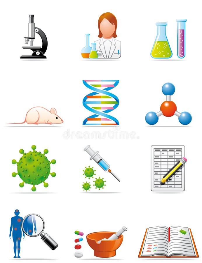 Medical Investigation Icons Stock Illustration - Illustration of ...