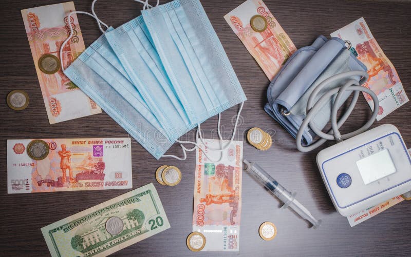 Medical Items and Money on Table Stock Photo - Image of concept ...