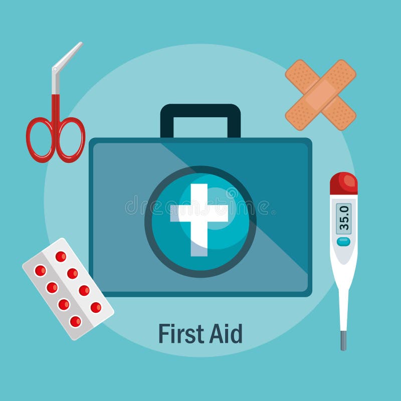 Medical kit elements icon stock vector. Illustration of sign - 86758833