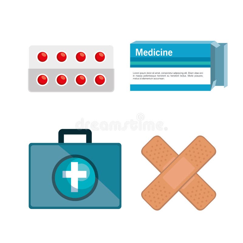 Medical kit elements icon stock vector. Illustration of assistance ...