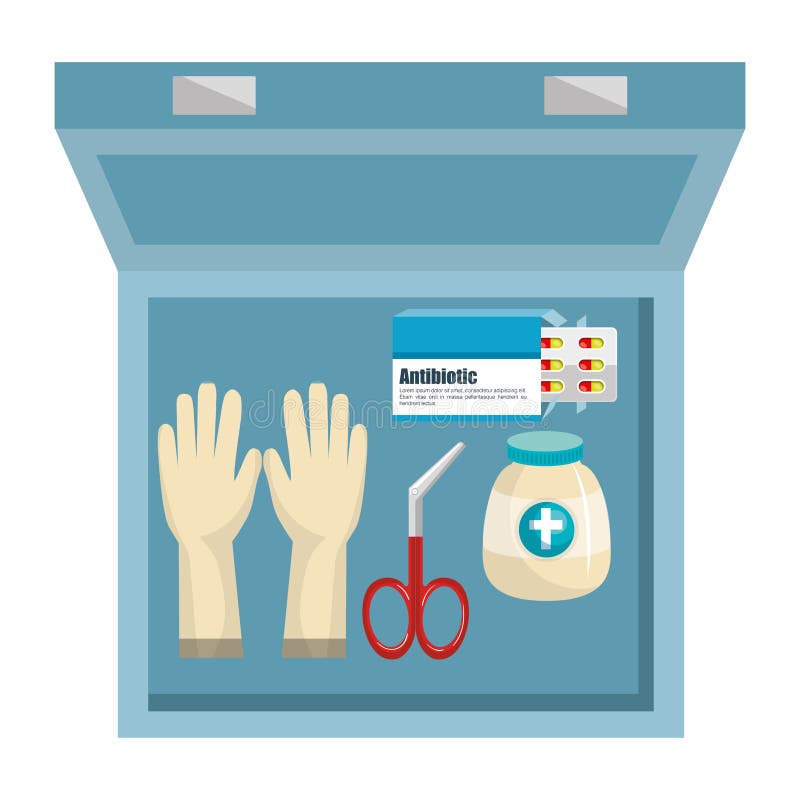 Medical kit elements icon stock vector. Illustration of pharmacy - 86759775