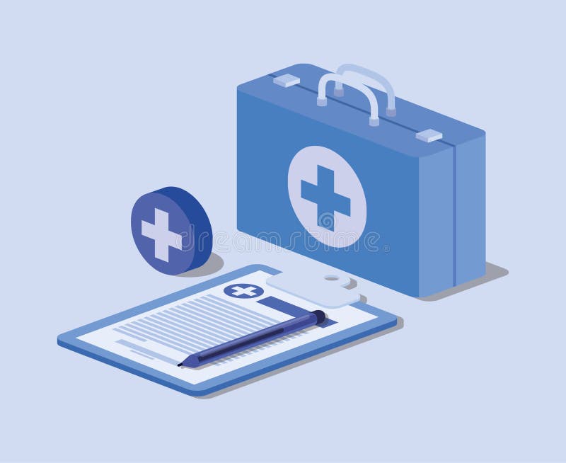 Medical Kit with Order in Checklist and Cross Stock Vector ...