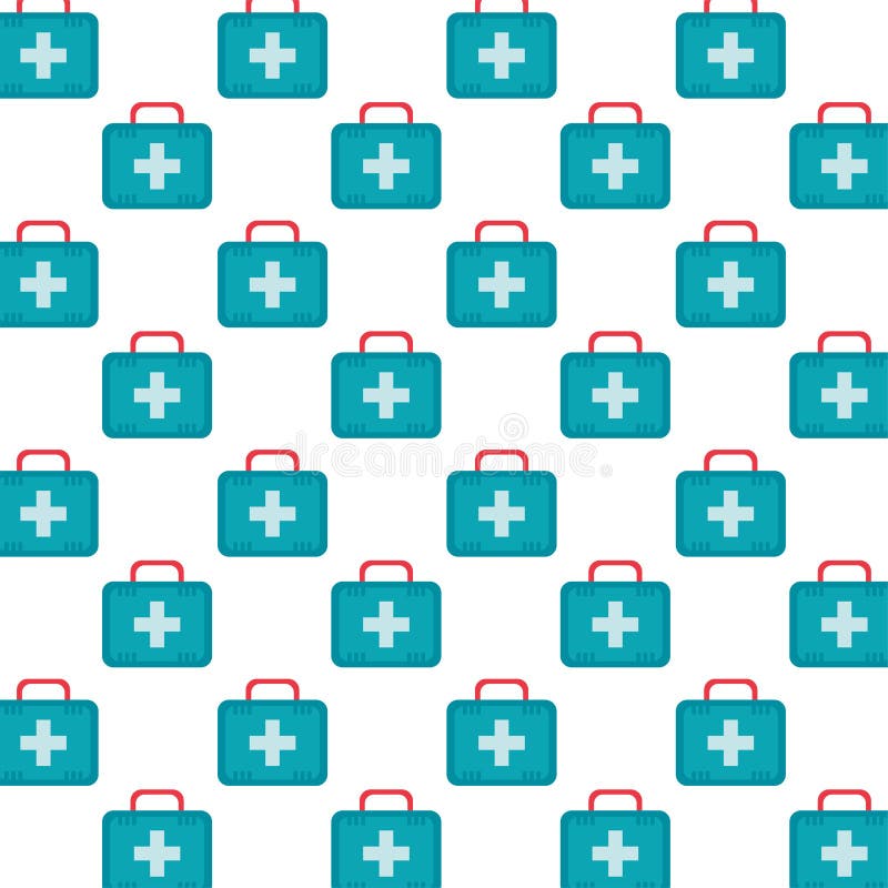 Medical Kits Equipment Pattern Background Stock Vector - Illustration ...