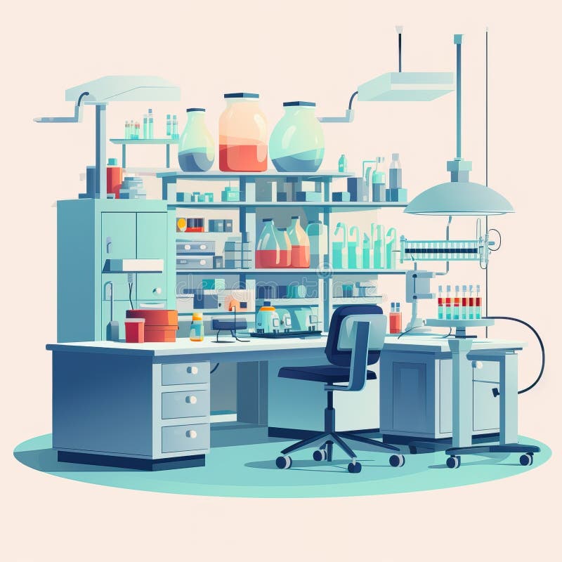 Medical Lab Medicine Illustration Flat High Quality Ai Image Generated ...
