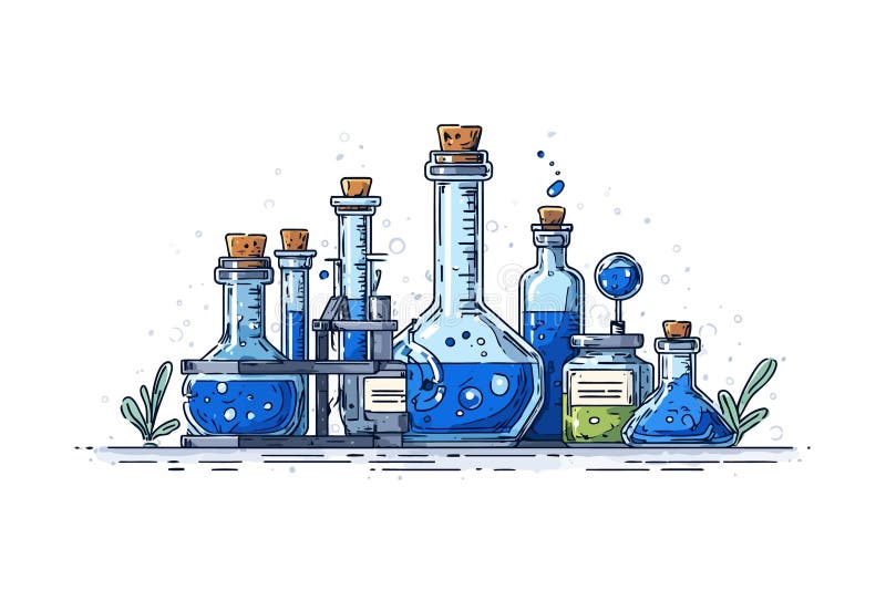 Medical Lab Setup with Glassware and Instruments Experiment Isolated ...