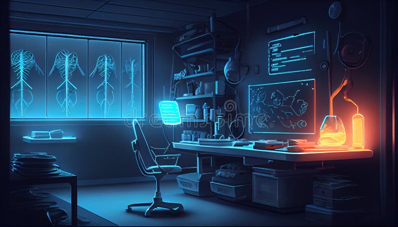 Medical Laboratory Abstract Background. Ai Render Stock Illustration ...