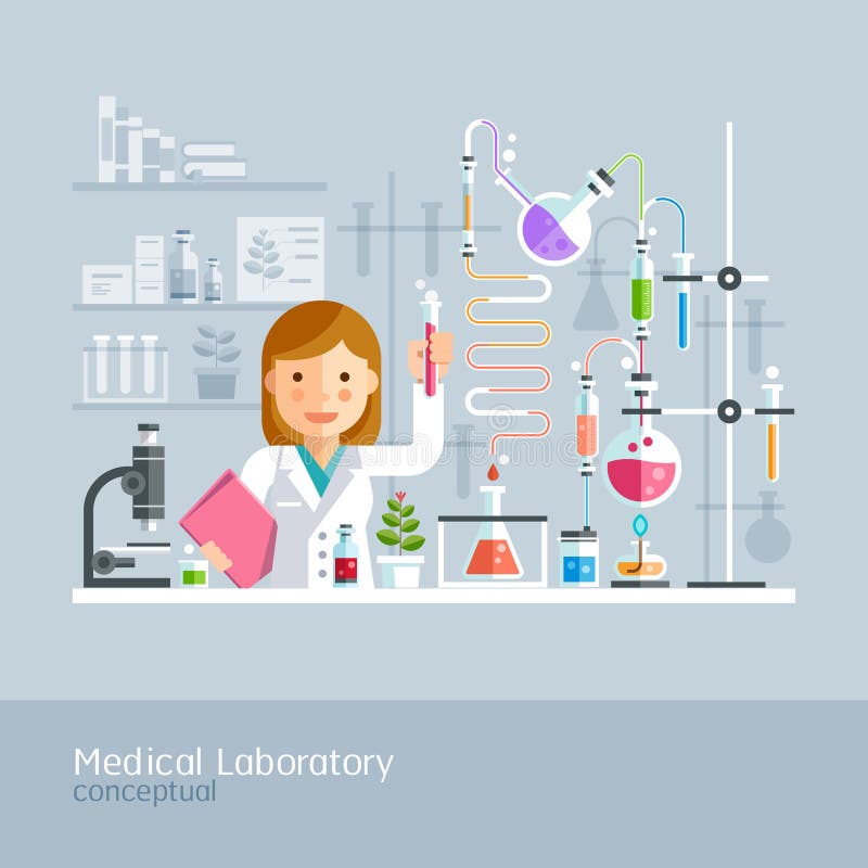 Medical Laboratory Conceptual. Stock Vector - Illustration of ...