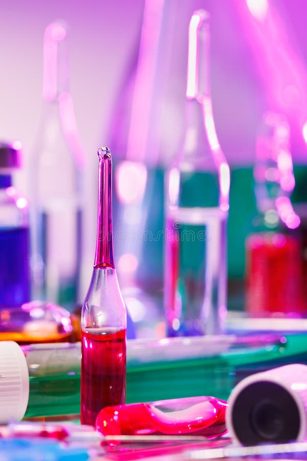 Medical Laboratory Glass Equipment Stock Image - Image of ampula ...