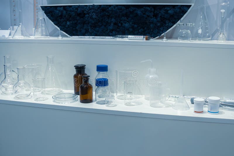 Medical Laboratory Glass Tubes and Flasks Stock Photo - Image of ...