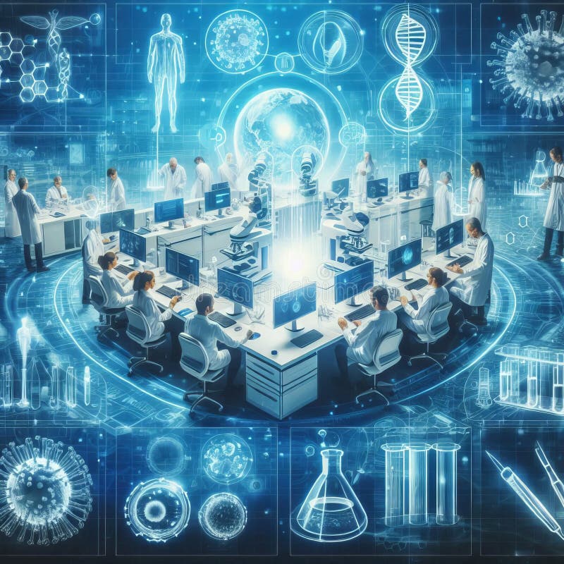 Medical Laboratory a Holographic Image Ofa Medical Laboratory Stock ...