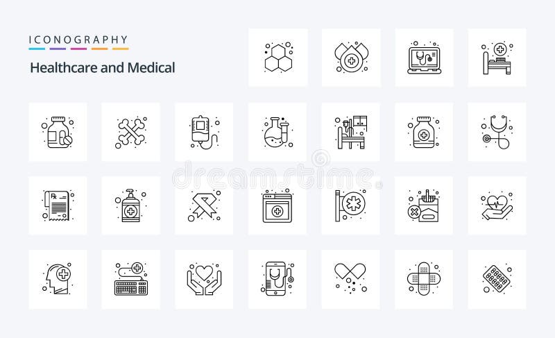 25 Medical Line icon pack stock vector. Illustration of care - 264527664