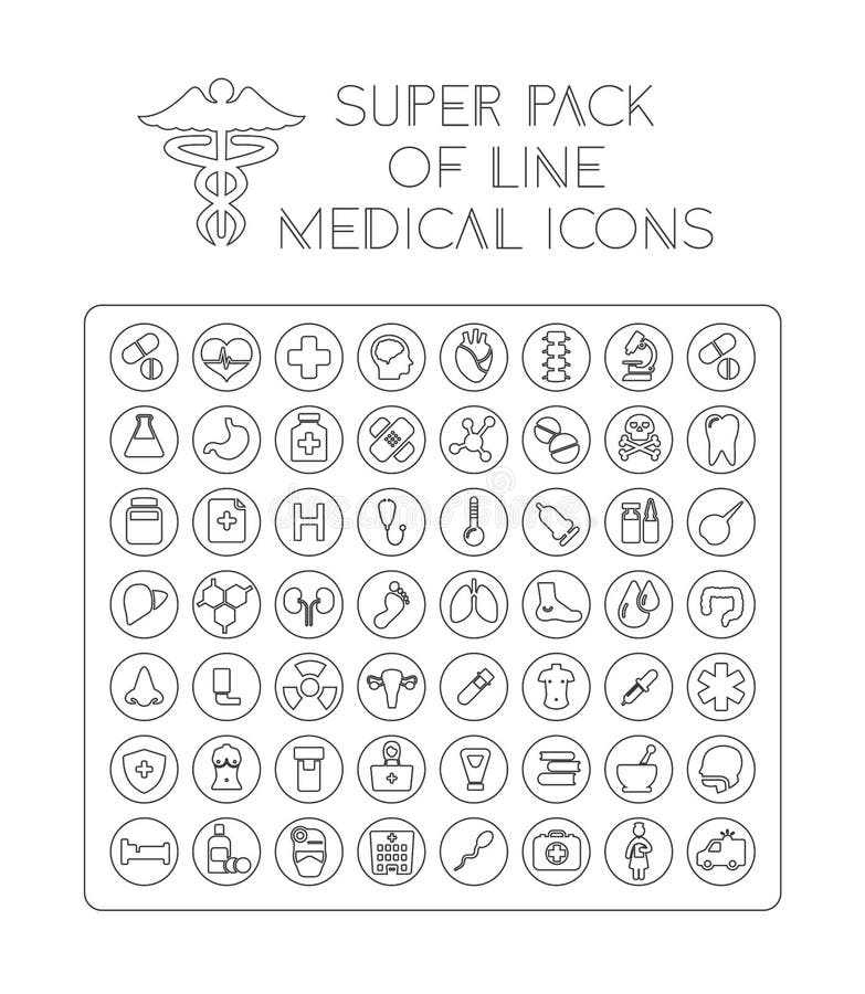 Medical line icon pack stock vector. Illustration of banner - 56575779