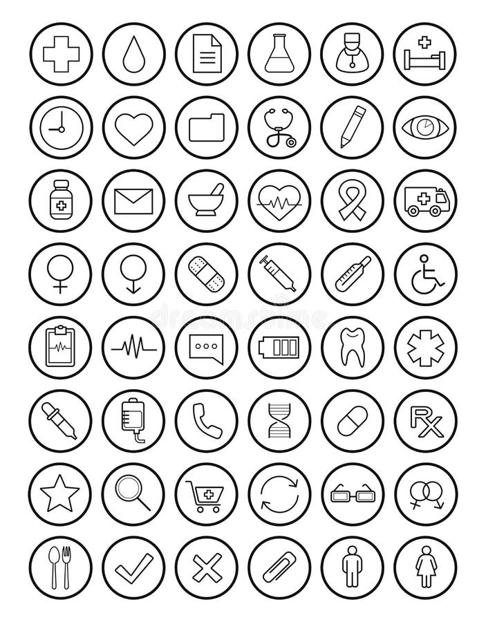 Medical linear icons set stock vector. Illustration of dropper - 61514439