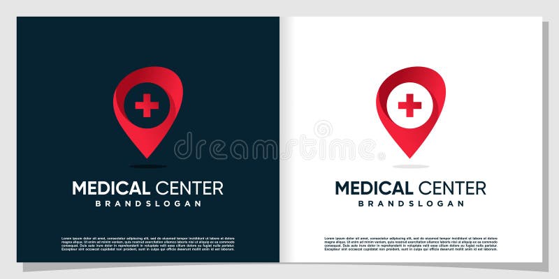 Medical Location Logo with Creative Element Style Premium Vector Stock ...