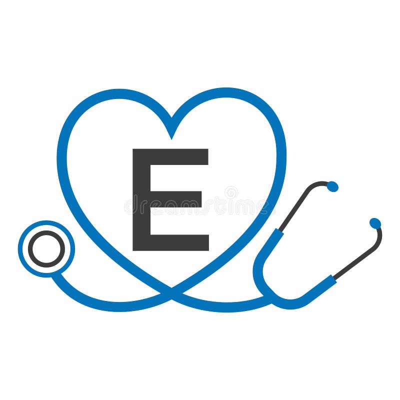 Medical Logo on Letter E Template. Doctors Logo with Stethoscope Sign ...