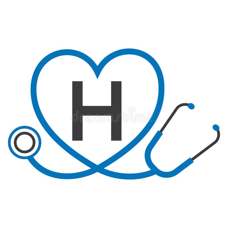 Medical Logo on Letter H Template. Doctors Logo with Stethoscope Sign ...