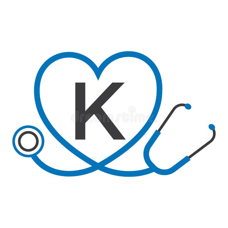 Medical Logo on Letter K Template. Doctors Logo with Stethoscope Sign ...