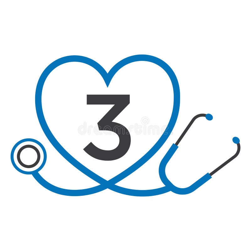 Medical Logo on Letter 3 Template. Doctors Logo with Stethoscope Sign ...