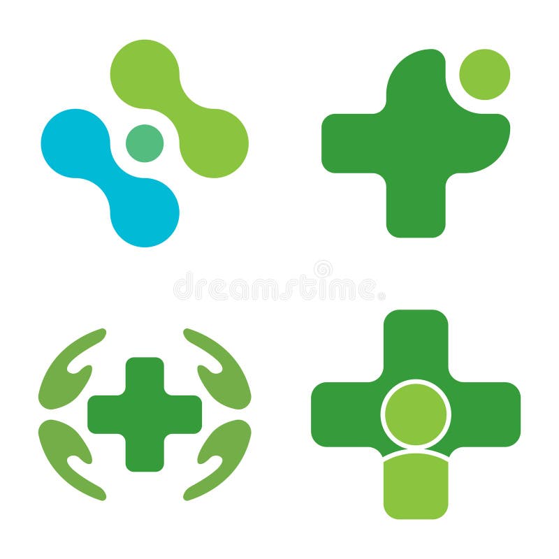 Medical Logo Template Icon stock illustration. Illustration of green ...