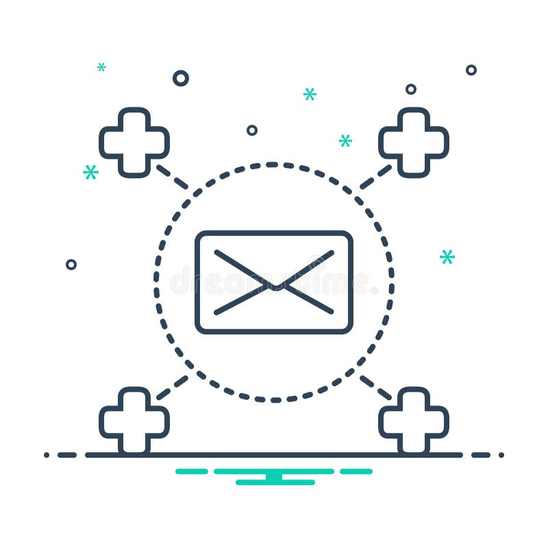 Black Mix Icon for Medical Mail, Email and Medical Stock Vector ...