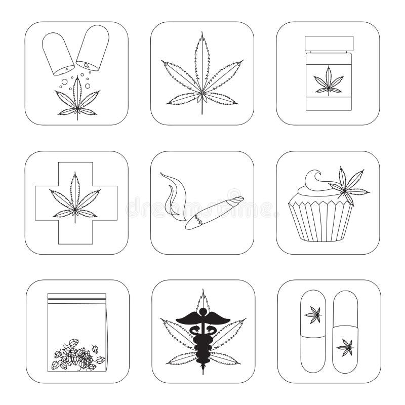 Medical marijuana set stock vector. Illustration of chemistry - 70379966