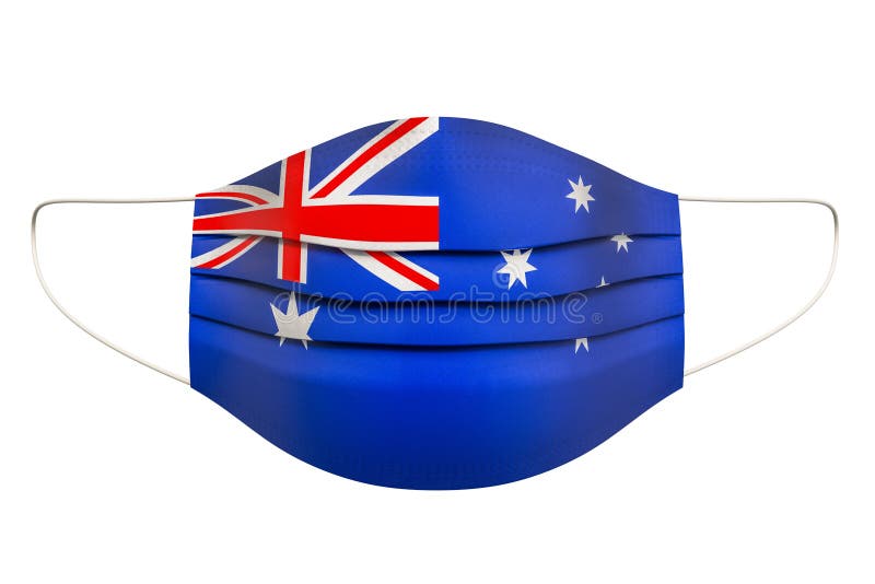 Medical Mask with Australian Flag. 3D Rendering Stock Illustration ...
