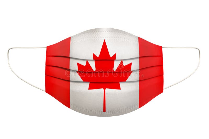 Medical Mask with Canadian Flag. 3D Rendering Stock Illustration ...