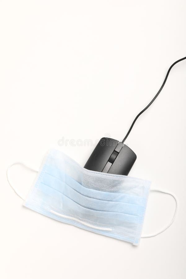 Medical Mask on Computer Mouse , Corona Virus Concept Stock Photo ...