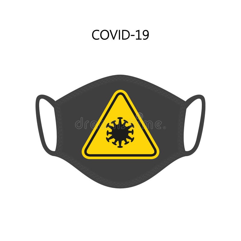 Medical Mask with a Covid-19 Virus Sign Stock Illustration ...