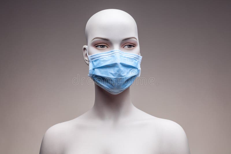 Female Mannequin with Medical Mask on the Face Stock Image - Image of ...