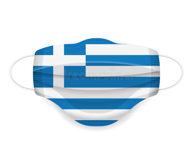 Medical mask Greece flag stock vector. Illustration of protection ...