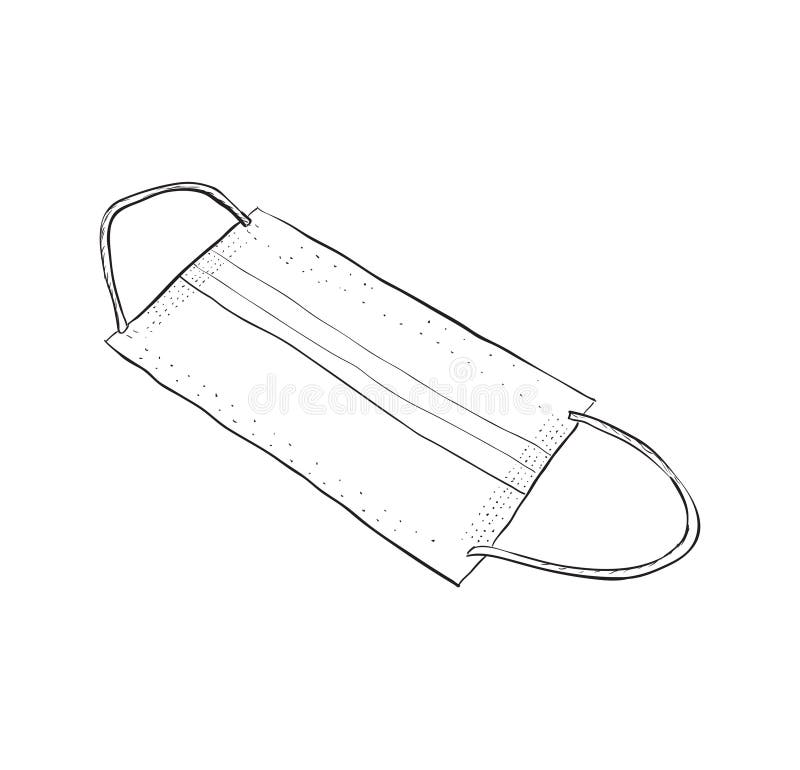 Medical Mask Hand Drawn Sketch. Vector Illustration EPS8 Stock Vector ...