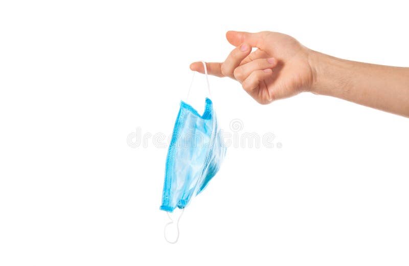 Medical mask in hand stock image. Image of face, isolated - 91477315